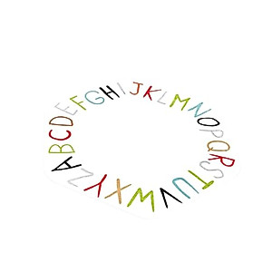 STARUIA Colorful ABC Kids Rug Play Mat for Playroom, 55"x47" Hexagon Washable Nursery Rug for Boys Girls Bedroom, Non-Slip Educational Rainbow Carpet for Classroom Reading Room