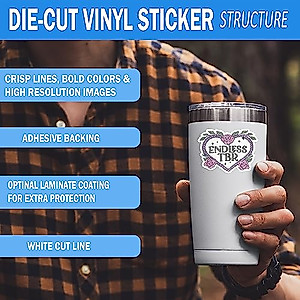 Miraki Endless TBR Sticker, Book Lover Sticker, Romance Sticker, Reading Sticker, Bookish Sticker, Water Assitant Die-Cut Vinyl Booktok Decals for Laptop, Phone, Water Bottles, Kindle Sticker