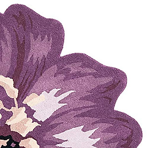 SAFAVIEH Novelty Collection 5' Round Lilac NOV254A Handmade Boho Flower Premium Wool Area Rug