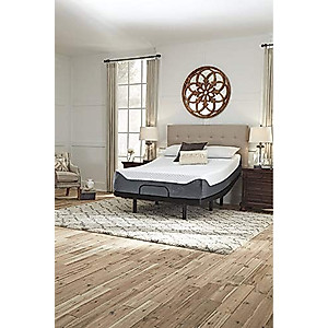 Signature Design by Ashley 14 Inch Elite Plush Mattress, Green Tea & Charcoal Infused Gel Memory Foam, Queen