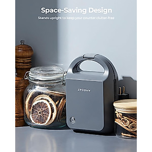 Mini Waffle Maker, Non-Stick Waffle Iron Small, Breakfast Machine for Kinds, Hash Browns, Keto, Snacks, Gray, Fast Heating, 600W, AMEGAT