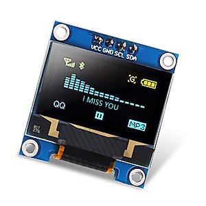 Dorhea 0.96 inch OLED i2c Display Module IIC Serial LCD Screen 0.96" LED Module Display Yellow Blue 12864 OLED /3.3V-5V 128 X 64 Compatible with Nano Display Raspberry Pi 51 Msp420 Stim32 SCR