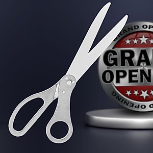 25" Giant Ribbon Cutting Scissors Silver — Heavy Duty Extra Large Grand Opening Ribbon Cutting Ceremony Scissors for Grand Openings Inaugurations Ceremonies & Special Events