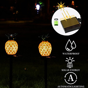 Garden Decor Solar Stake Lights,2 Pack Pineapple Stake Waterproof Landscape Lights,for Villa Garden Yard Lawn Patio House Park Garden Yard Pathway Outdoor Decor