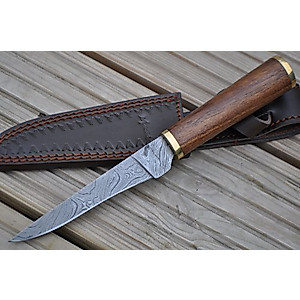 Perkin Knives - Custom Handmade Damascus Hunting Knife - Beautiful Boning Knife