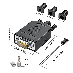JUXINICE 2Packs DB9 Serial Adapters No Soldering Needed. D-SUB 9-pin RS232 RS485 Adapter to Terminal Connector Signal Module with Bolts Nuts and Screwdriver (1PCS Male+1PCS Female)
