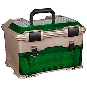 Flambeau Outdoors T5 Multiloader Tackle Box, Fishing Organizer with Tuff Tainer Boxes Included, Green/Gold
