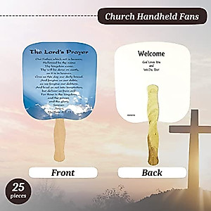 Swanson Christian Products Church Fans - Hand Held Parlor Fans for Adults - Hand Fans for Church Services - The Lord's Prayer - Pack of 25