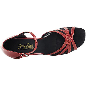 Women's Ballroom Dance Shoes Tango Wedding Salsa Dance Shoes Red Patent & Black Mesh 6027EB Comfortable - Very Fine 3" Heel 8 M US [Bundle of 5]