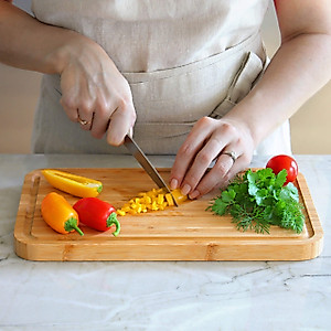 Extra Large Bamboo Cutting Boards with Small Bamboo Cutting Board with Juice Groove