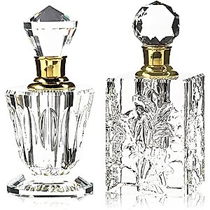 Crystal Perfume Bottle Set, Vintage Style (2 Pack)