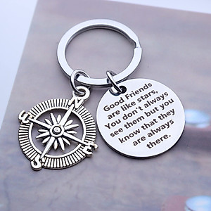 Jstud Inspirational Best Friend Keychain Gifts Good Friends are Like Stars Friendship Jewelry Gift Keychain for Women Men