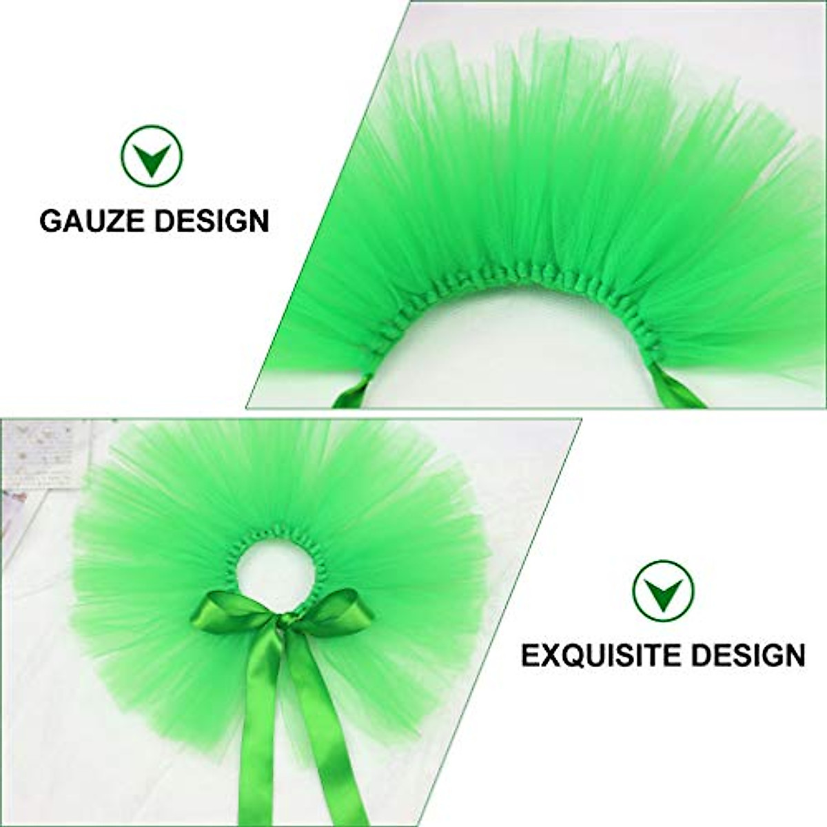 balacoo St Patricks Day Dog Costumes Green Dog Tutu Skirt Irish Day Pet Skirt Festive Mesh Tutu Skirt for Dog Party Pet Garment (Green)