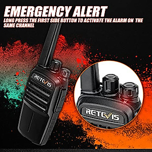 Retevis RT40B Walkie Talkies Long Range for Adults,Rechargeable 2 Way Radios with Built-in High Power Speaker, Lightweight with Emergency Alarm, Portable Two Way Radios (6Pack)