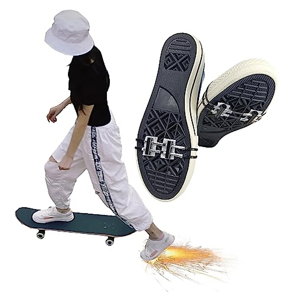 DEVOKE Skateboard Accessories Bike Adjustable Shoe Boot Cover Pad Cycling Friction Spark Tool Pad Bicycle Flintstone Pad