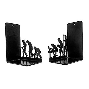 HeavenlyKraft Human Evolution Decor Decorative BOOKENDS Metal BOOKENDS for Shelves Office BOOKENDS Book Stopper for Heavy Books BOOKENDS Metal Library BOOKENDS Book Ends Book Holder