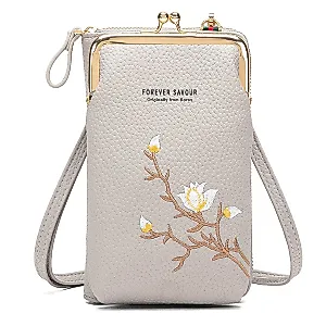 GuaziV Cell Phone Purse Small Crossbody Bags for Women Mini Messenger Shoulder Handbag Wallet with Credit Card Slots