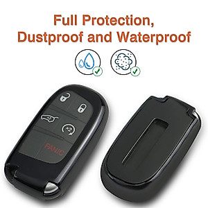 Kawoco 2Set Gift Package for dodge journey key fob cover with extra for dodge durango accessories about car key,Compatible with dodge durango accessories about car key,Black