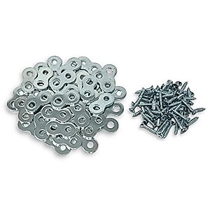 30-Pack with Screws - Heavy Duty Figure 8 Table Top Connector or Desk Top Fastener Clip - 12 Gauge Steel
