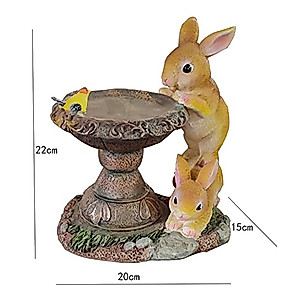 SDBRKYH Rabbit Model Decoration, Animal Solar Light Creative Garden Outdoor Night Light Resin Painted Craft Garden Landscaping Home Decoration
