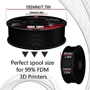 1Kg PLA Black Filament 3D Printer Filament/Consumables,PLA Filament 1.75mm,Dimensional Accuracy+/- 0.02 mm,1 kg(2.2lbs)/Spool (1pack)