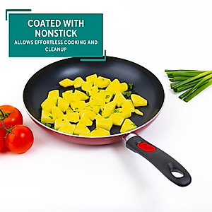 Mirro A79605 Get A Grip Aluminum Nonstick Fry Pan Cookware , 10-Inch, Red