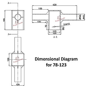 RuggedGrade Double Tenon Adapter for 4 inch Square Pole - Light Pole Adapter for Slip Fit