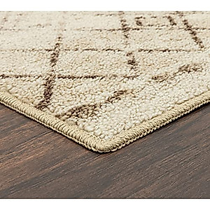 Maples Rugs Alessia Moroccan Trellis Kitchen Rugs Non Skid Accent Area Carpet [Made in USA], Neutral, 2'6" x 3'10"