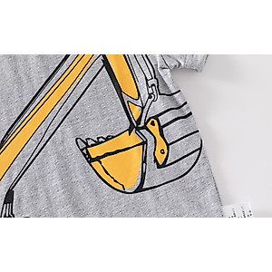 M RACLE Little Boys Toddler Short Sleeve Tee T Shirt(Excavator,4T)