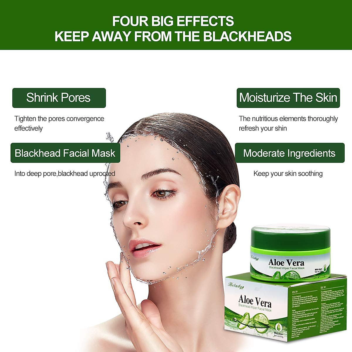 Holady Aloe Vera Peel Off Blackhead Remover Mask-Facial Mask-Peel off Face Masks-Aloe Vera Extract Facial Mask- Oil Control - Facial Moisturizing - Soothing & Moisture Skin…