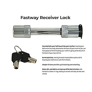 Fastway 86-00-3160 5/8 Inch Locking Hitch Pin Long Span Receiver Lock for 2.5 Inch Receivers
