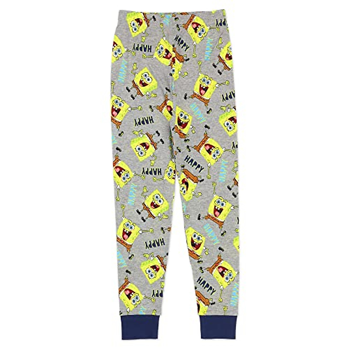 Spongebob Squarepants Boys 2 Piece Pajama Set with Slippers, Size 8 Navy