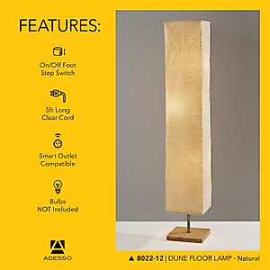 Adesso Home 8022-12 Transitional Three Light Floor Lamp from Dune Collection in Pwt, Nckl, B/S, Slvr. Finish, Beige