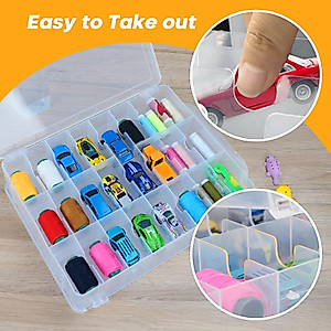 Gbivbe 46 Grids Sewing Organizer, Double Sided Thread Box Storage, Portable Clear Plastic Organizer Box for Embroidery and Sewing Threads, Embroidery Floss, Crafts, Small Toys (Clear,1 Pack)