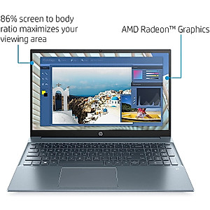 2022 Newest HP Pavilion 15.6" FHD 1080P IPS Laptop, 8-Core AMD Ryzen 7-5700U(Up to 4.3GHz, Beat i7-1180G7), 16GB RAM, 512GB NVMe SSD, Numpad, HDMI, WiFi, USB-A&C, Fast Charge, Audio by B&O, Win11