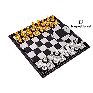Magnetic Travel Chess Set with Board That Becomes A Storage Compartment – Great Travel Toy Set by Big Mo’s Toys, 2 Players