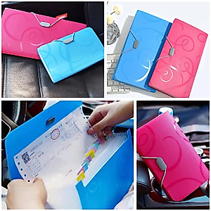 EKIND 7x4.5 Expandable Portable Folder, 13 Pocket Rope Accordion File Organizer, A6 Plastic Wallet for Cards,Coupons,Receipt,Tax Item, Mini Expanding Folders (1Pcs, Rose)