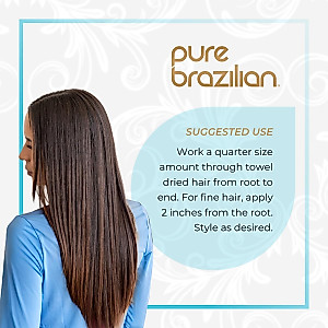 Pure Brazilian Anti-Frizz Daily Leave-In Serum, Strengthening Hair Treatment to Fortify & Protect from Heat & UVA/UVB, 13.5 Ounce (400 Milliliter)