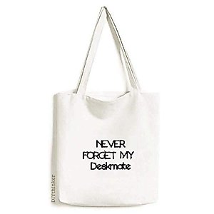 Never Foget My Deskmate Graduation Season Tote Canvas Bag Shopping Satchel Casual Handbag