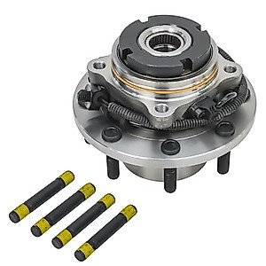 Detroit Axle - 4WD Front Wheel Bearing Hubs for 99-04 Ford F-250 F-350 F-450 F-550 Super Duty [DRW; 4-Wheel ABS], 1999 2000 2001 2002 2003 2004 Ford Wheel Bearing and Hubs Assembly Set Replacement