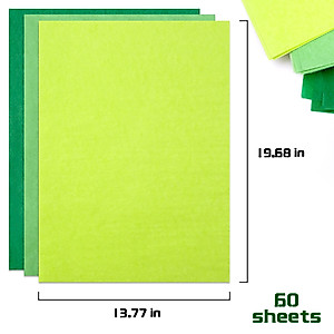 MR FIVE 60 Sheets Gift Tissue Paper Bulk,20" x 14",Tissue Paper for Gift Bags,DIY and Crafts,Gift Wrapping Tissue Paper for St. Patrick's Day Easter Halloween Birthday Wedding Baby Shower Christmas, 3 Colors (Green)