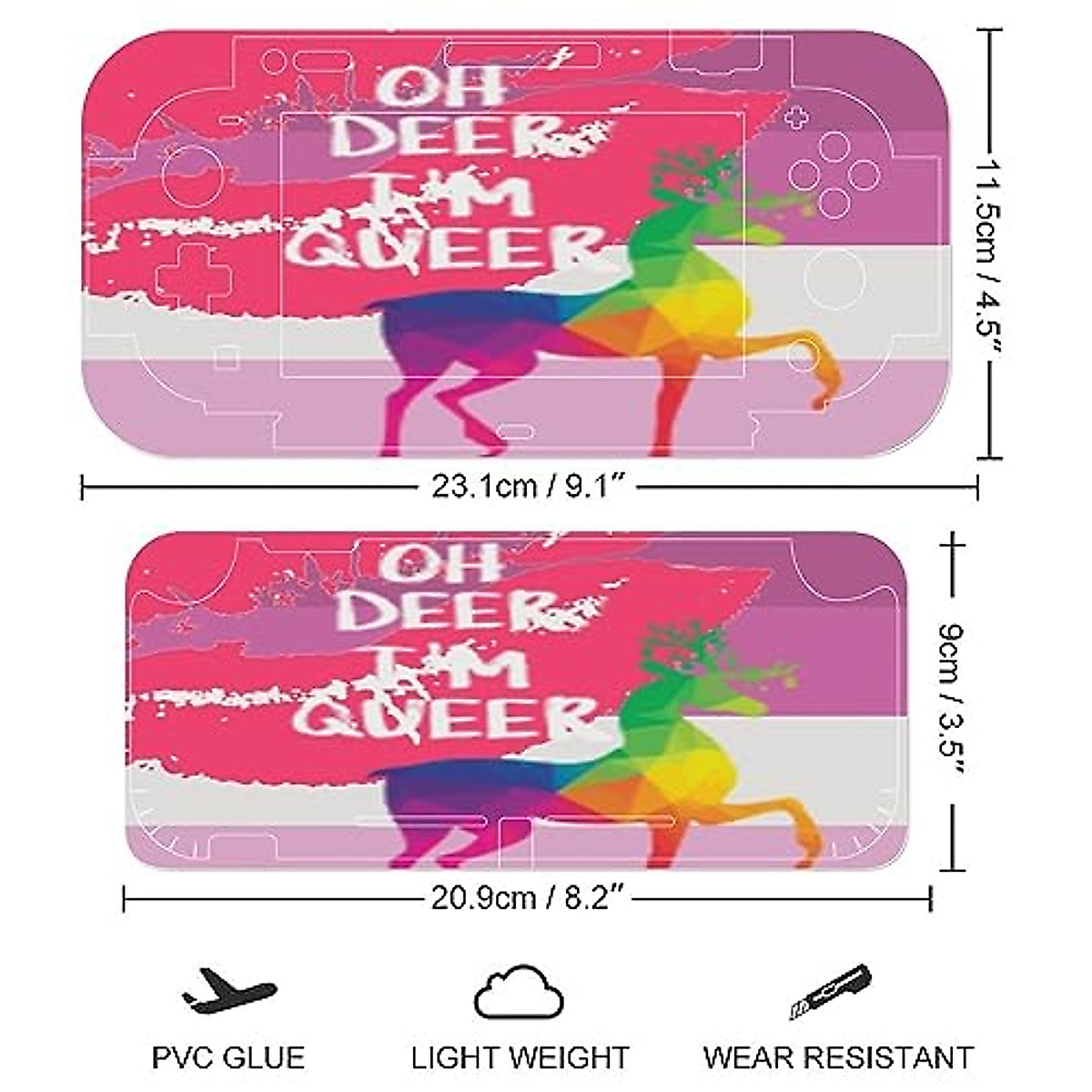 Oh Deer I Am Queer Gay LGBT Switch Sticker Skin Cute Pattern Full Wrap Skin Protection for Switch Lite
