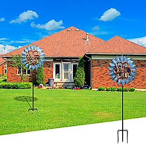 Wind Spinner Large Wind Mill Metal Outdoor Indoor Large Two-Way Wind Sculptures for Garden Patio Yard Decor