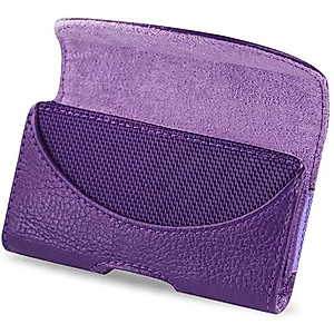 Horizontal Purple Leather Case Magnetic Closure and Smooth No Clip Back Compatible with Nokia 2780 flip Phone