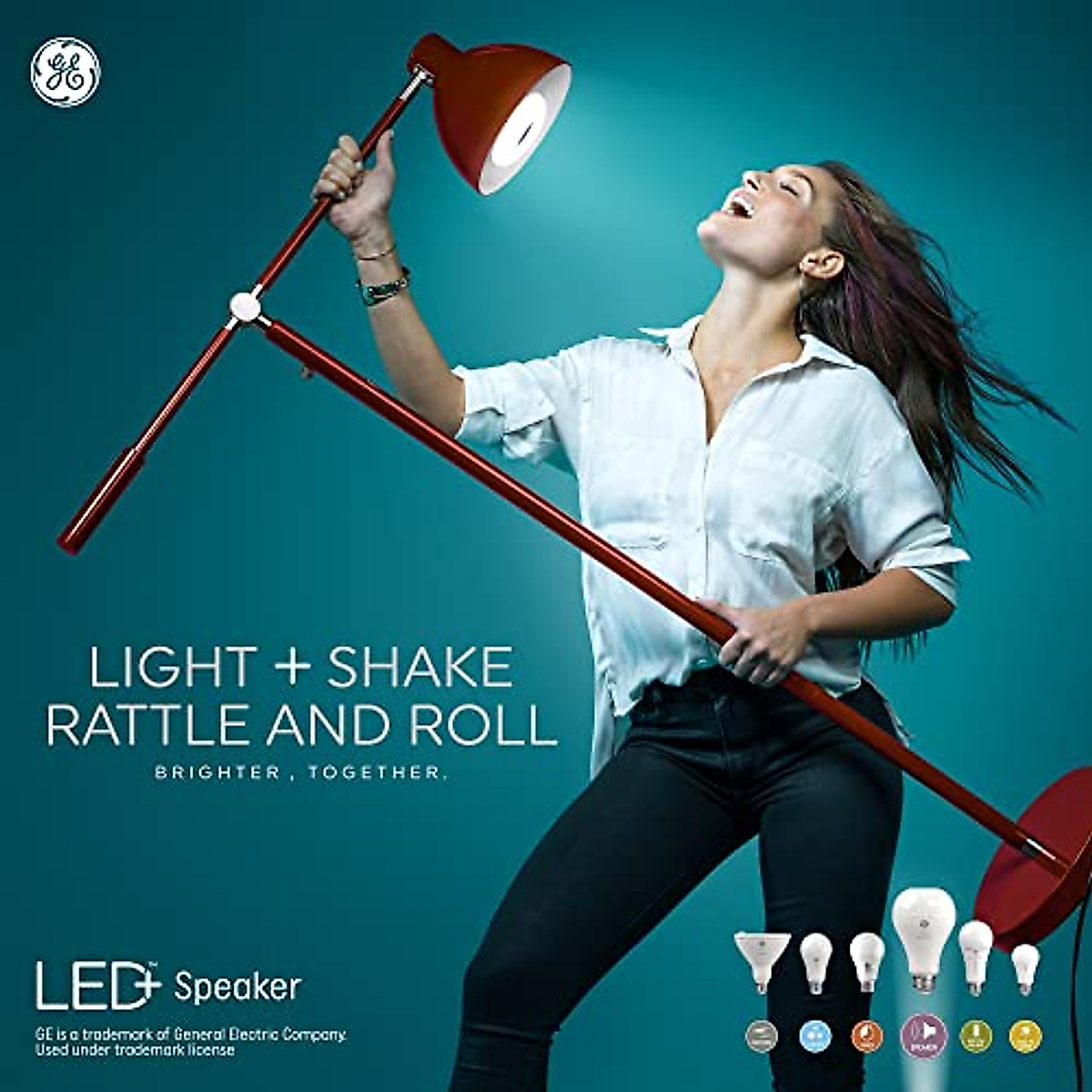 GE Lighting LED+ Speaker Indoor Floodlight Bulb, Soft White, Bluetooth Speaker, No App or Wi-Fi Required, Remote Included, BR30 Indoor Floodlight Bulb (1 Pack)