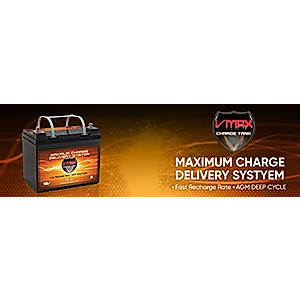 VMAXTANKS V35-857 12 Volt 35AH AGM Marine Deep Cycle Battery for 30 Pound Electric Trolling Motors (GROUP U1)