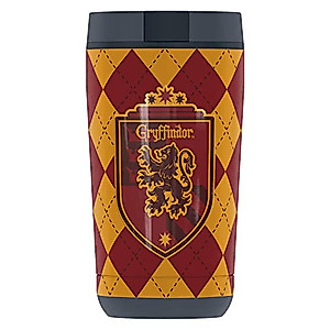 THERMOS Harry Potter Gryffindor Plaid Sigil, GUARDIAN COLLECTION Stainless Steel Travel Tumbler, Vacuum insulated & Double Wall, 12oz