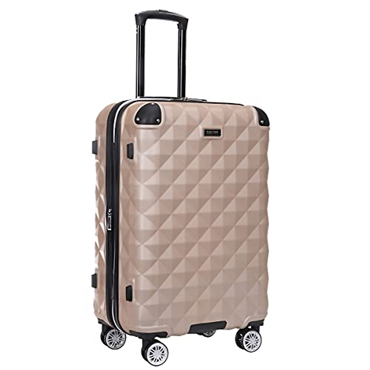 Kenneth Cole REACTION Diamond Tower Collection Lightweight Hardside Expandable 8-Wheel Spinner Travel Luggage, Rose Champagne, 24-Inch Checked