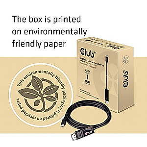 Club3D CAC-1557 USB Type C to Displayport 1.4 Bi-Directional Cable with 8K 60Hz, 4K 120Hz HDR Video Support 1.8m-6ft M/M