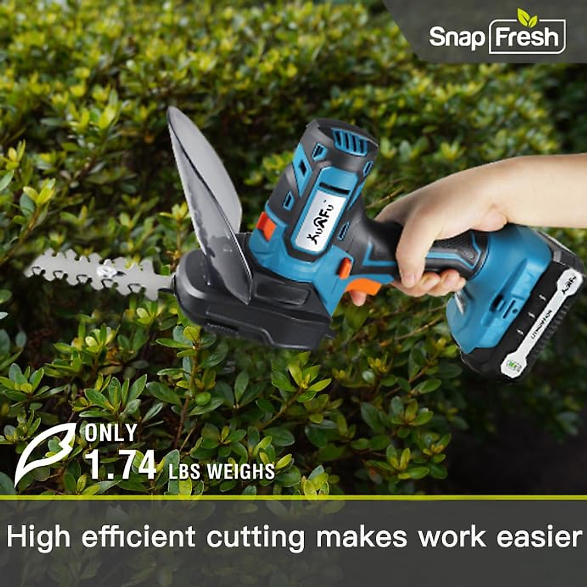 KuAFu 20V Power Tool Combo Kit-Cordless Power Hedge Trimmer and Chain Saw with Security Lock for Wood Cutting Tree Trimming,2.0AH Battery and Charger